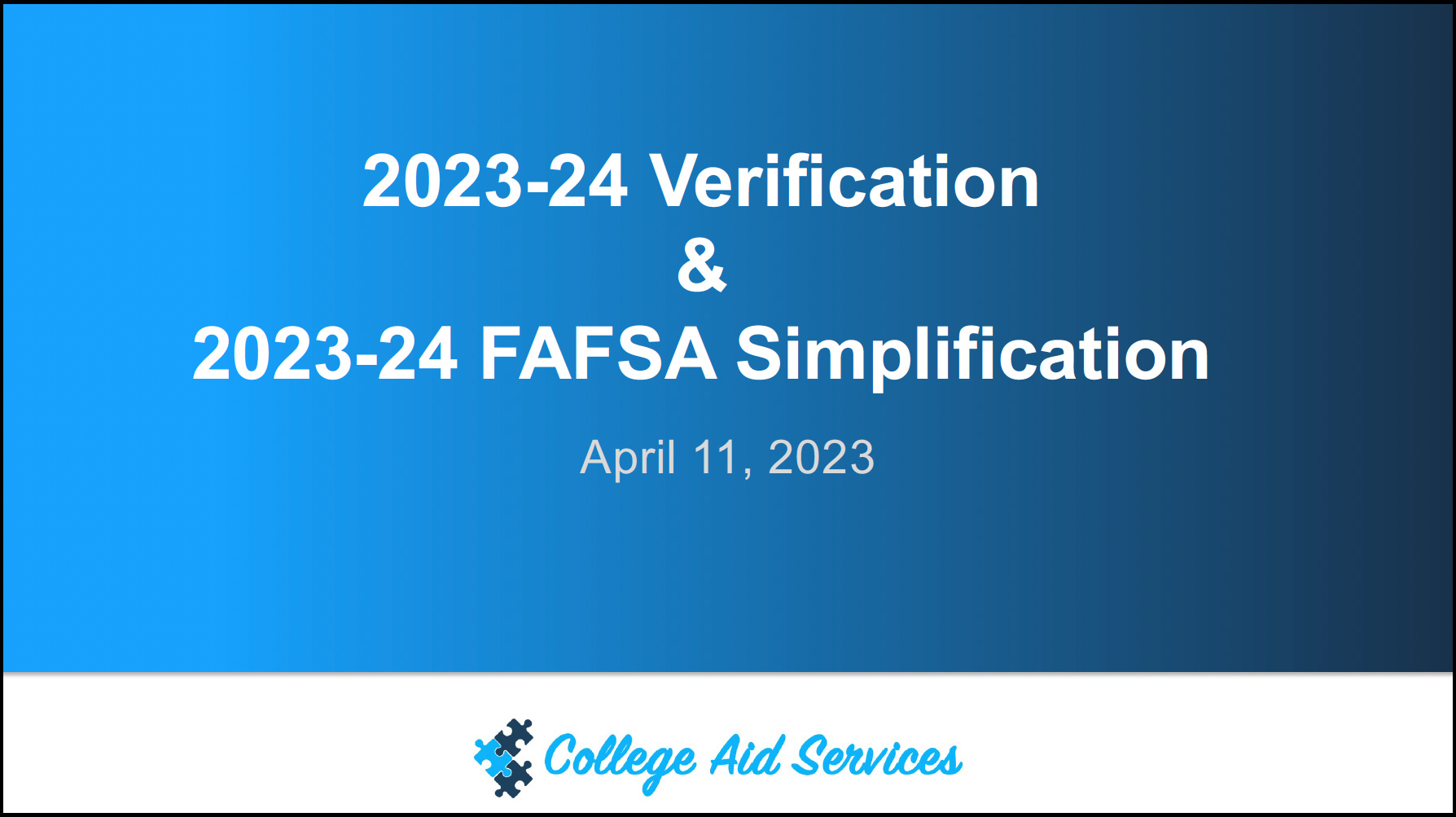 Webinar: 2023-24 New Requirements: Verification & Simplification ...
