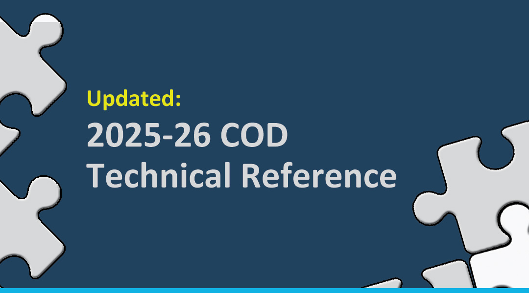 2025-26 COD Technical Reference (March 2025 Update) | College Aid Services