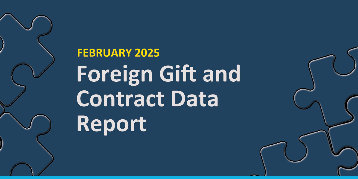 Latest Update on Foreign Gifts and Contracts in Higher Education ...
