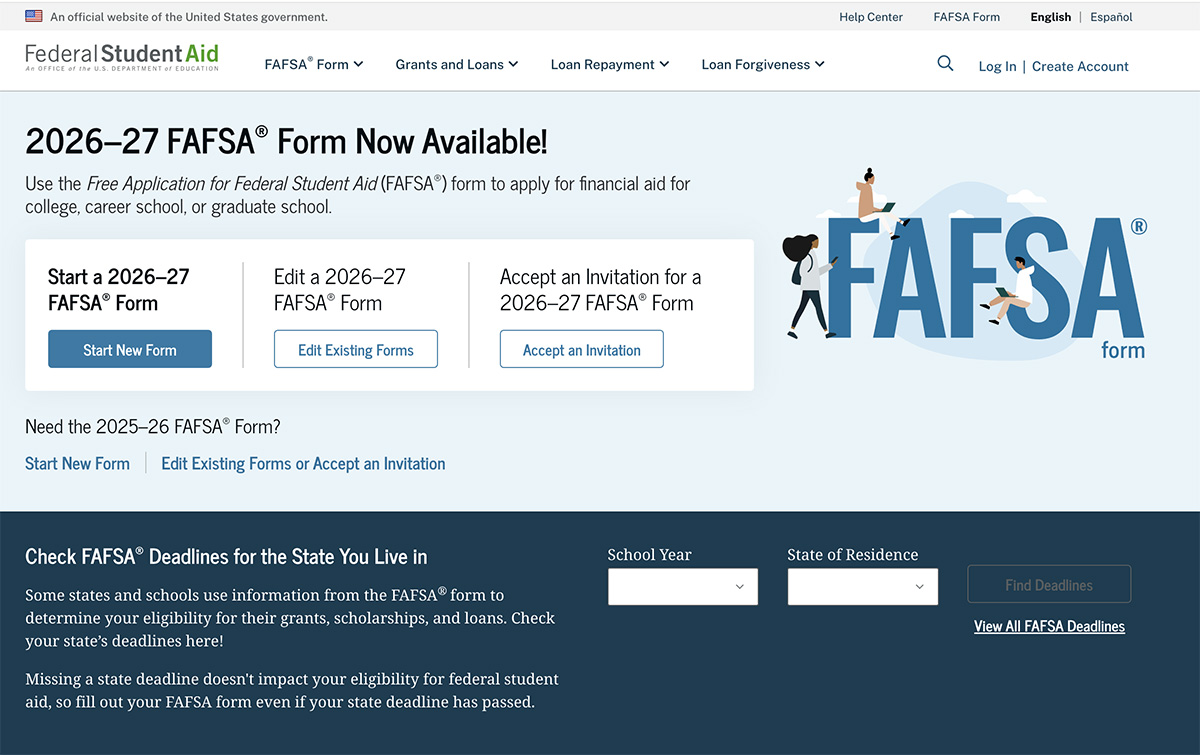 2026–27 FAFSA Now Available | College Aid Services